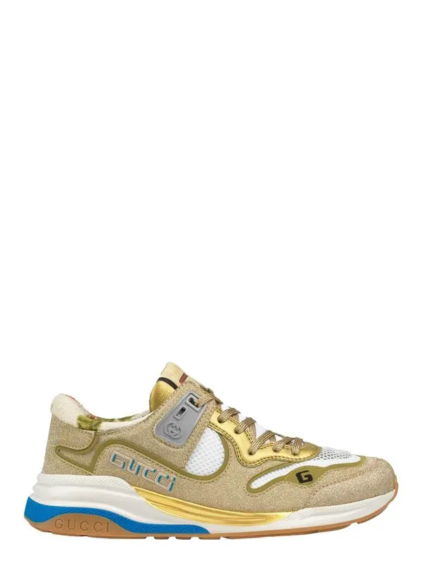 Gucci Ultrapace Sparkling Fabric Sneakers - Gold