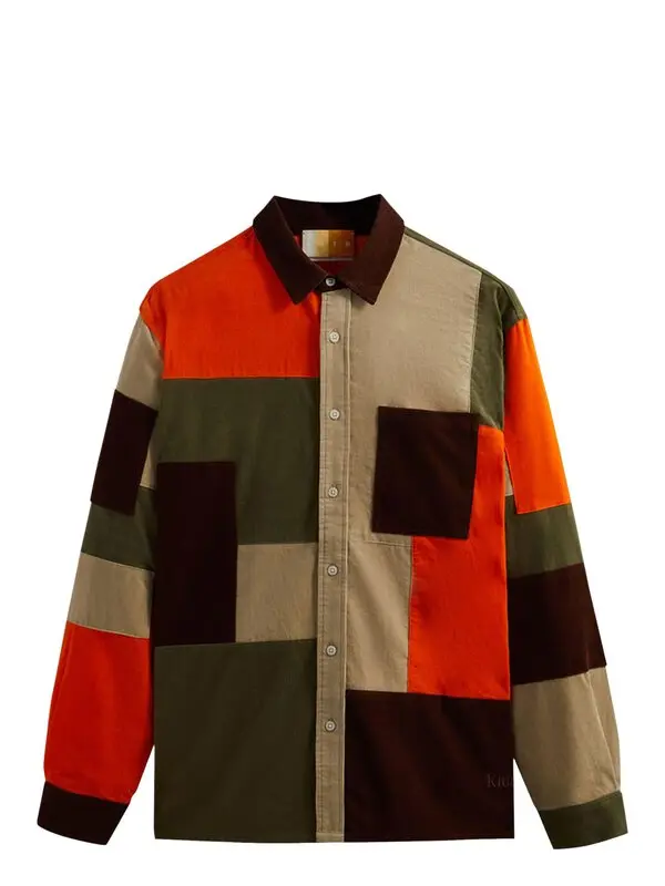 Kith Patchwork Cord Ludlow Shirt - Orange
