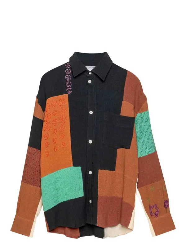 GLASS CYPRESS Patchwork Gauze Flannel - Black