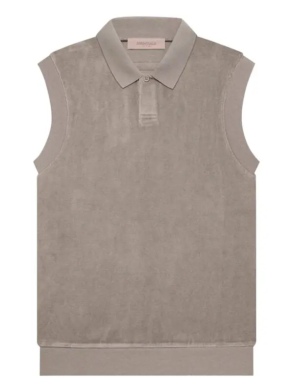 Fear Of God Velour Sleeveless Polo - Grey