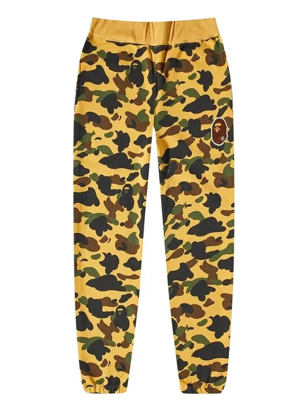 A BATHING APE 1st Camo Ape Head Patched Sweatpants - Yellow