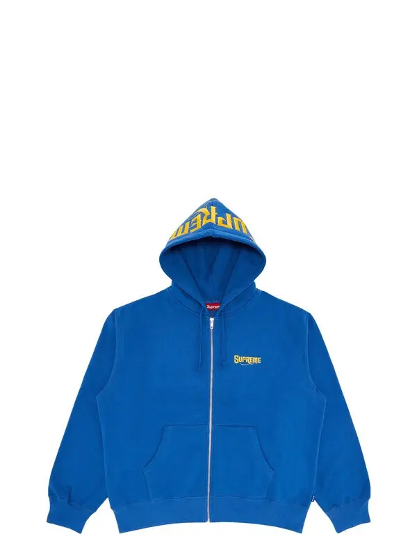 Supreme Mister Cartoon Zip Up Hooded Sweatshirt - Blue