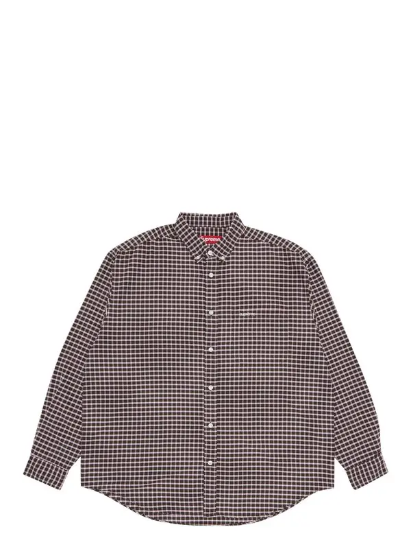 Supreme Loose Fit Oxford Plaid Shirt - Brown