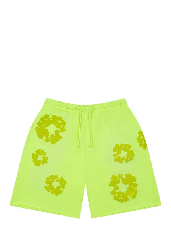 DENIM TEARS Mono Cotton Wreath Sweat Shorts - Green