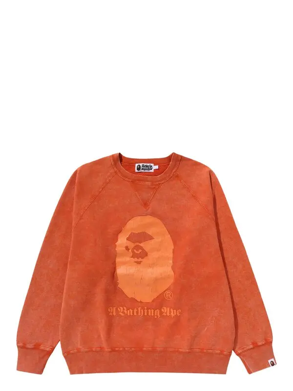 A BATHING APE Overdye Relaxed Fit Crewneck - Orange