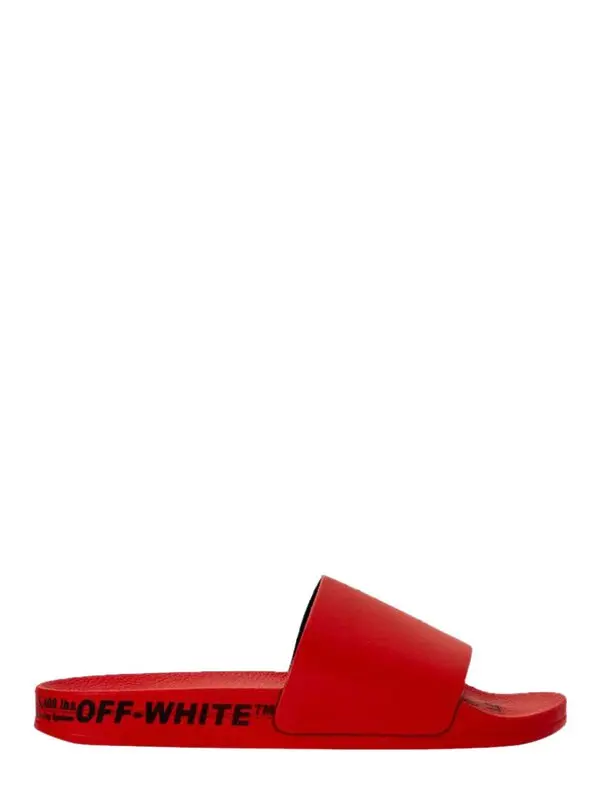 Off-White Industrial Belt Sliders - Red