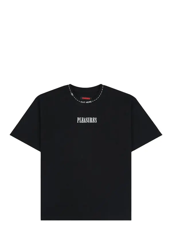 PLEASURES Cut Here Heavyweight Tee - Black