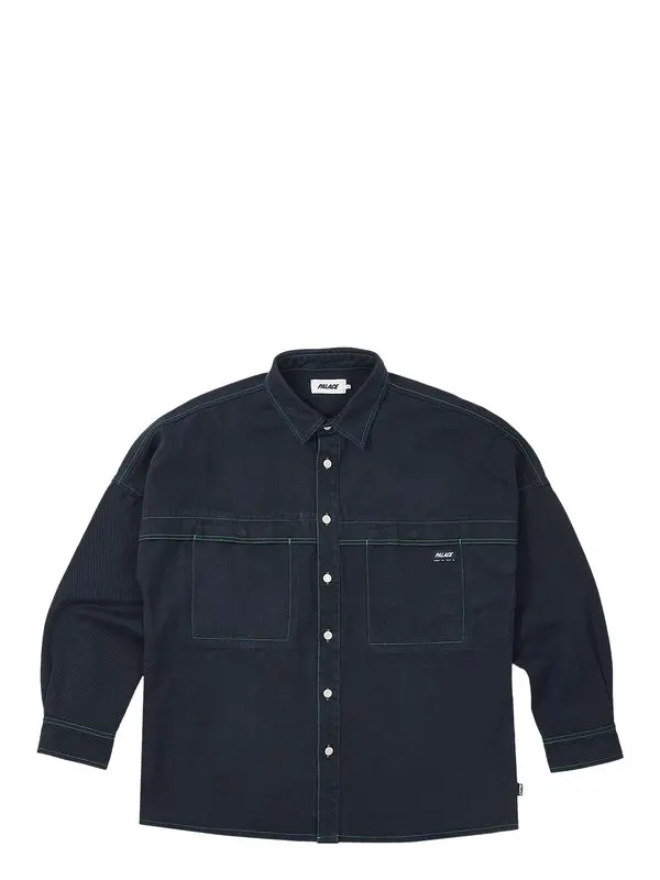 PALACE Stitch Up Drop Shoulder Shirt - Blue