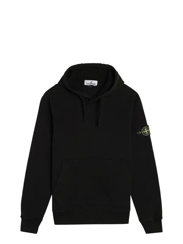 Stone Island Garment Dyed Fleece Hoodie - Black