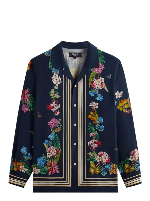Kith X New York Botanical Garden Floral Long Sleeve Thompson Shirt - Blue