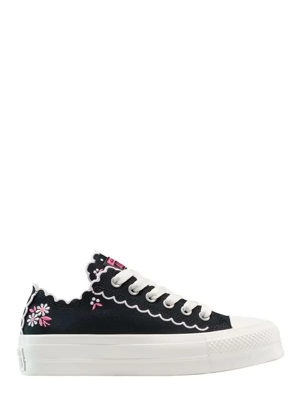 CONVERSE Chuck Taylor All Star Lift Platform Low Embroidered Sneakers - Black