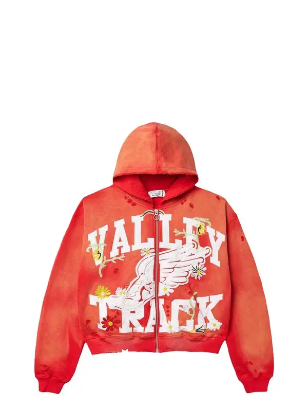 VALE FOREVER Garden Zip-up Hoodie - Red