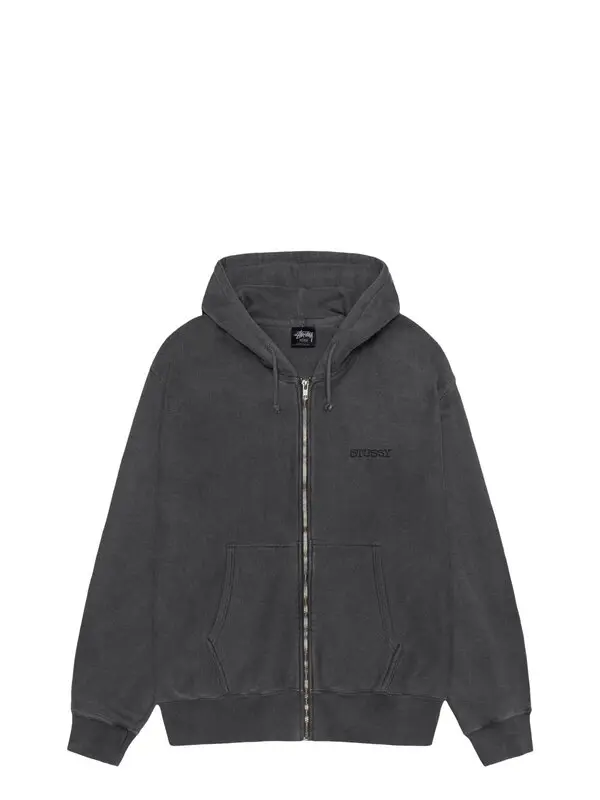 StÜssy Jumbo Zip Up Hoodie - Black