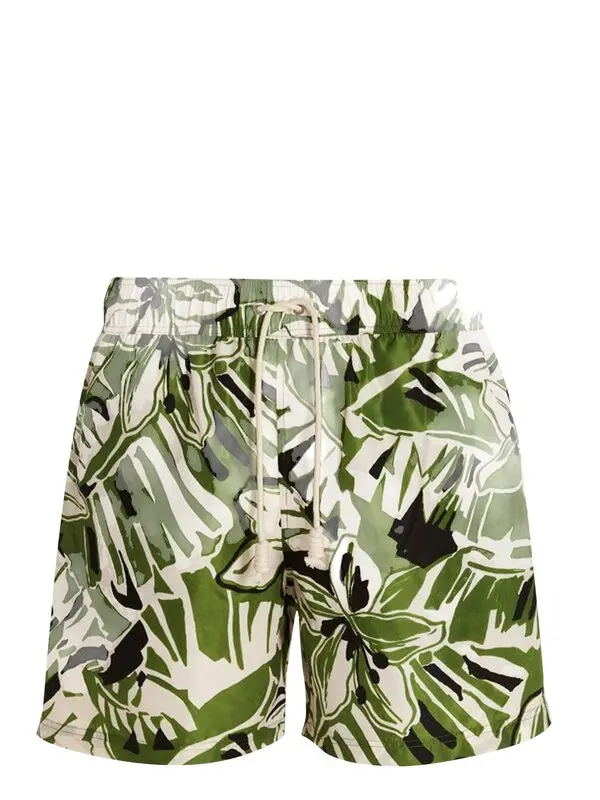 Palm Angels Floral Print Swim Shorts - Green