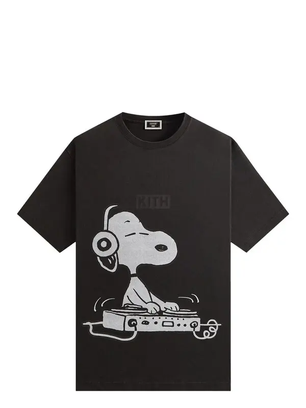 Kith For Peanuts Snoopy Dj Vintage Tee - Black