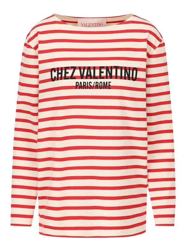 Valentino Garavani Striped Long-sleeve T-shirt - White