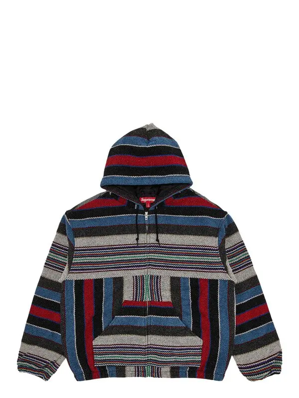 Supreme Woven Stripe Hooded Jacket - Black