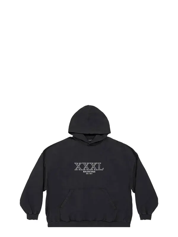 Balenciaga Large Fit Hoodie - Black