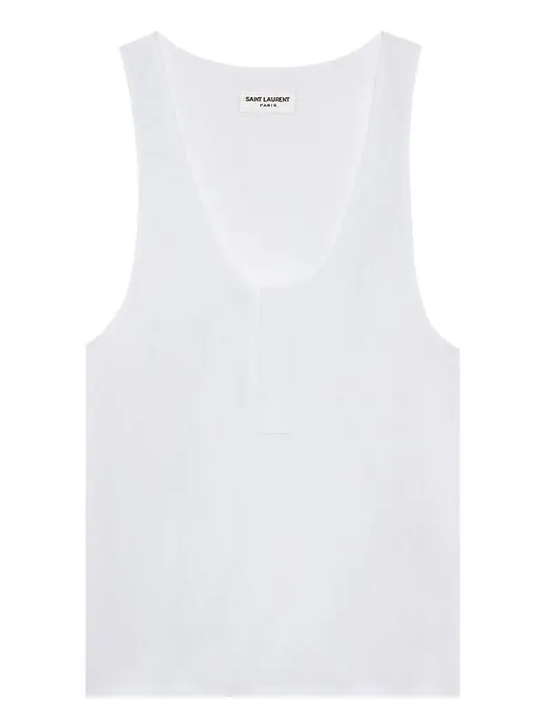 Saint Laurent Henley Tank - White