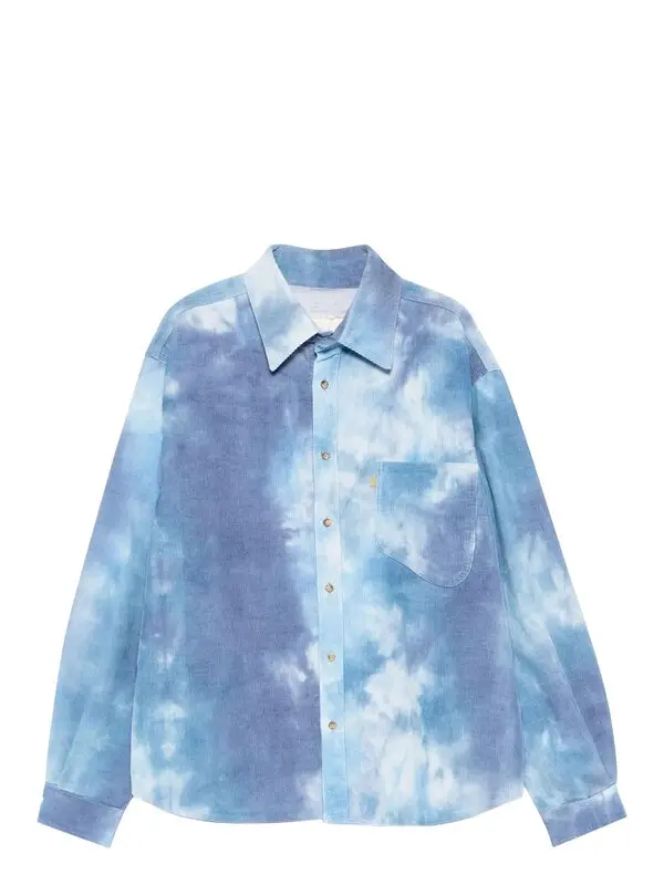 ERL Tie-dye Corduroy Shirt - Blue