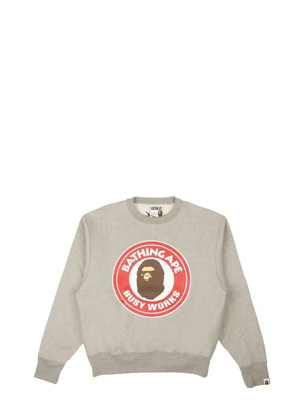 A BATHING APE Classic Busy Works Crewneck Sweatshirt - Grey