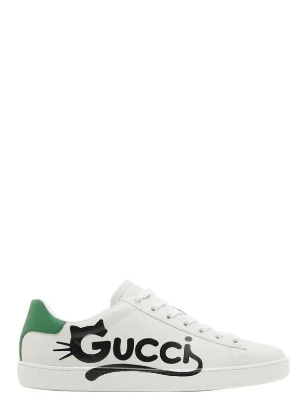 Gucci Ace Kitten Logo Sneakers - White