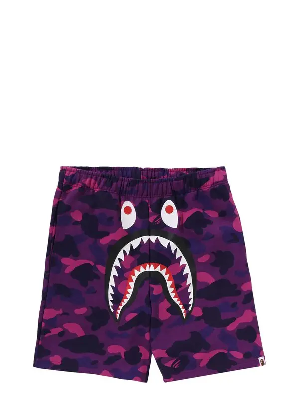 BAPE Camo Shark Sweatshorts - Purple