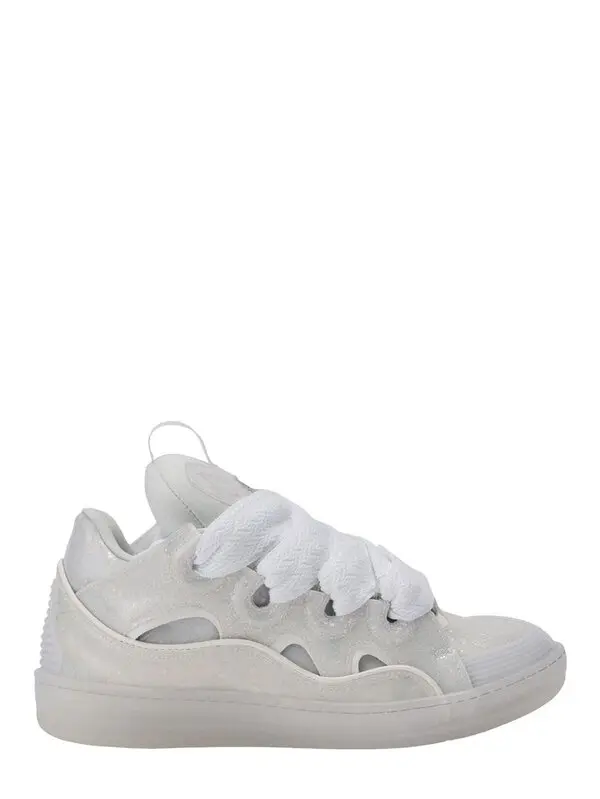 LANVIN Curb Glitter Sneakers - White