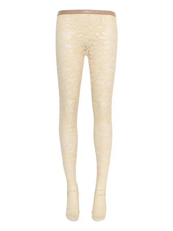 Valentino Garavani Lace Detailed Tights - Cream