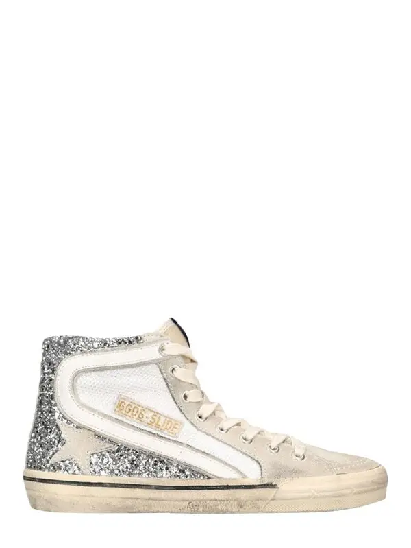 Golden Goose Slide High-top Sneakers - Silver