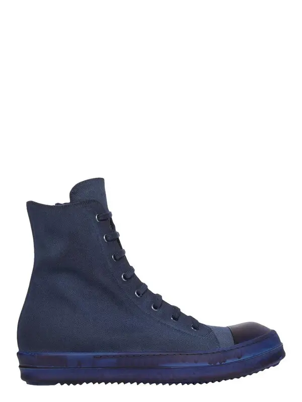 Rick Owens Cotton Denim High-top Sneakers - Blue