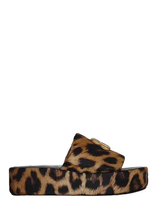 Balenciaga Rise Leopard Print Sandals - Brown