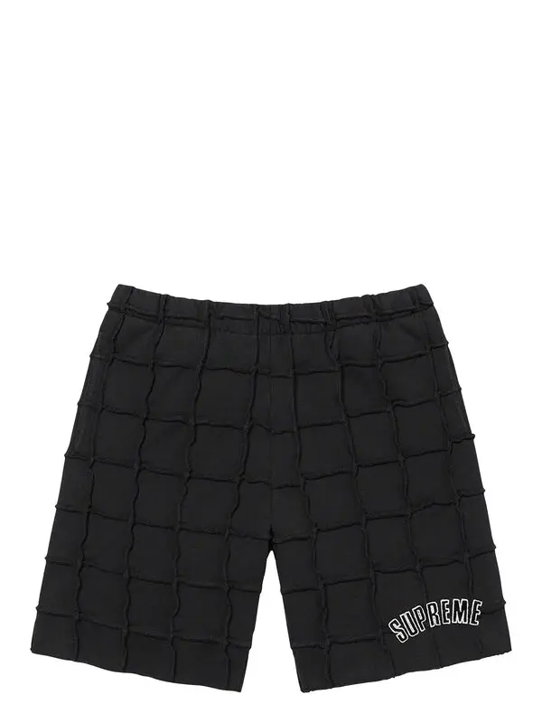 Supreme Reverse Patchwork Sweatshort - Black
