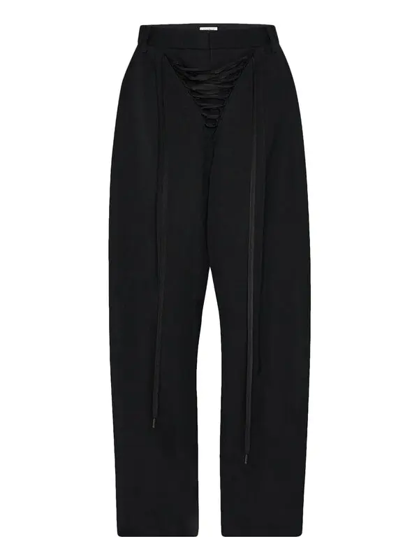 Jean Paul Gaultier Lace-up Suit Trousers - Black