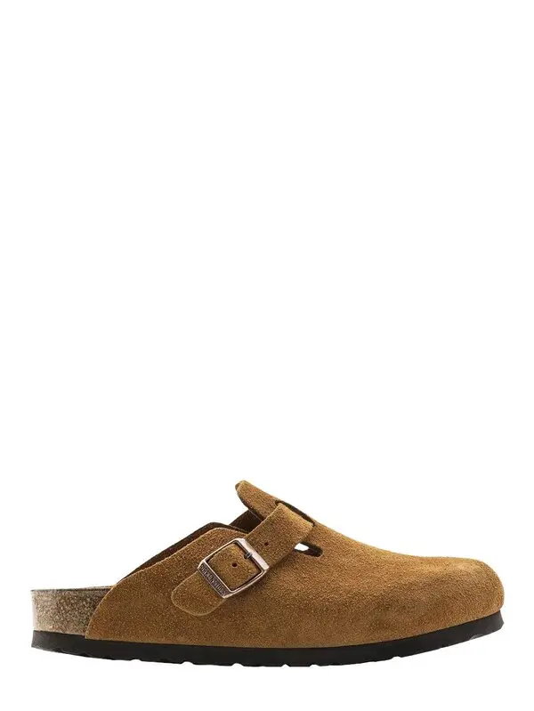 BIRKENSTOCK Boston Soft Footbed Suede Clog - Tan