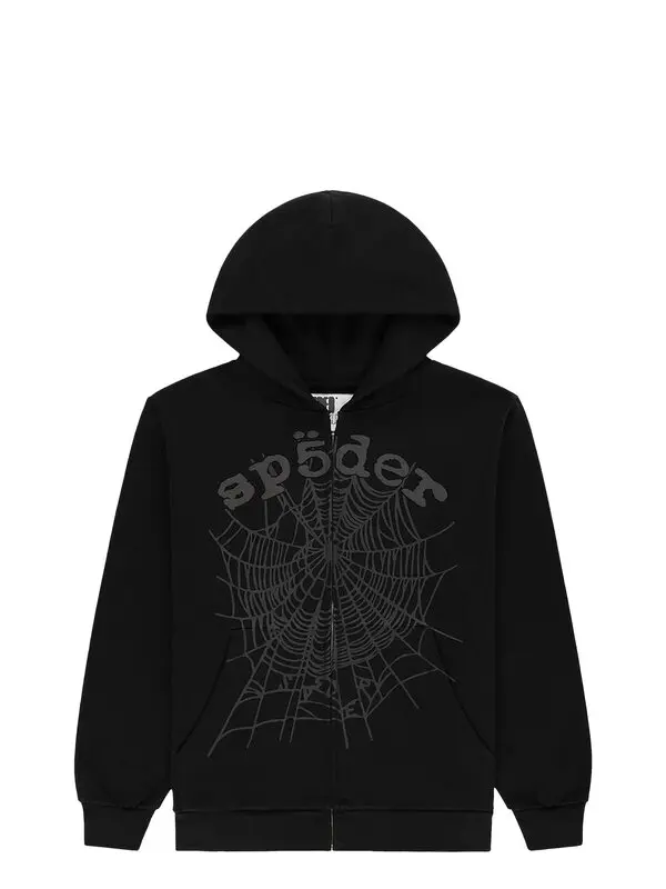 SP5DER Og Web V2 Phantom Zip Up - Black