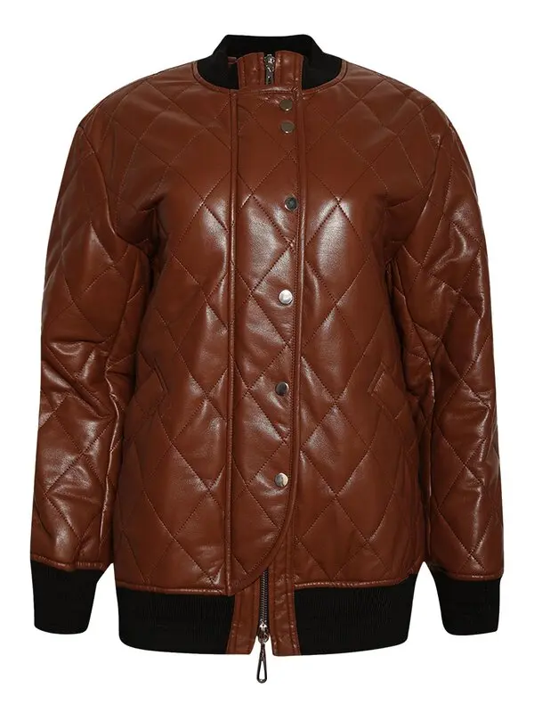 Rabanne Long Quilted Jacket - Brown