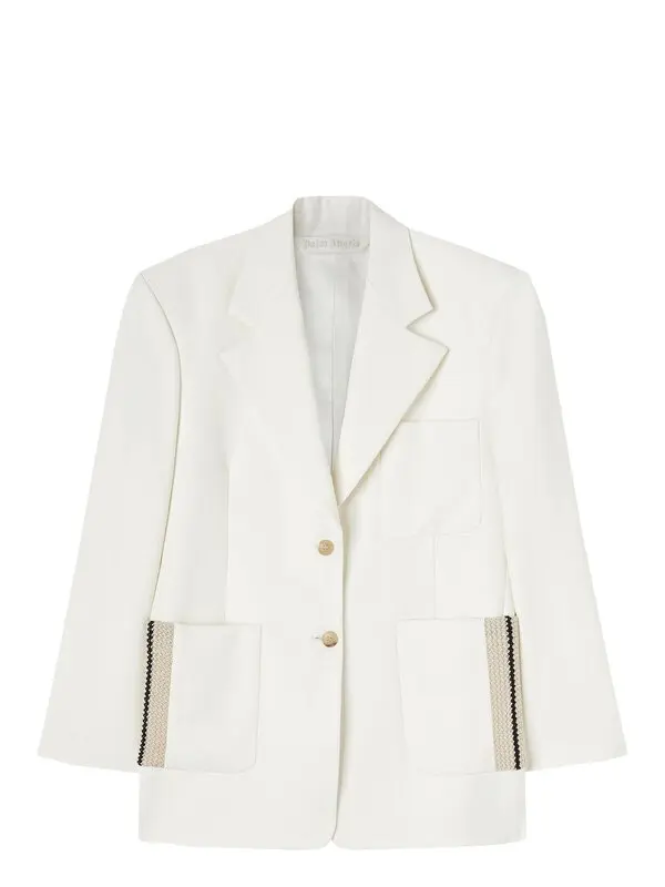 Palm Angels Knit Tape Blazer - White