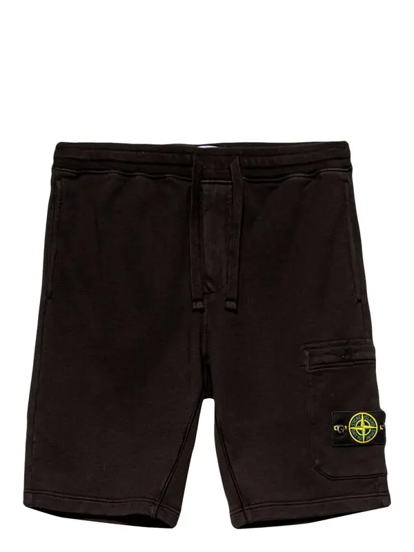 Stone Island Logo Patch Shorts - Black