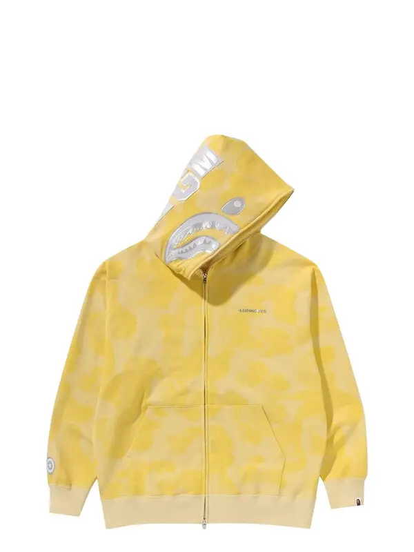 A BATHING APE Ink Camo Shark Zip Hoodie - Yellow