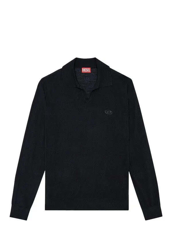 DIESEL® Glare Wool Polo Shirt - Black