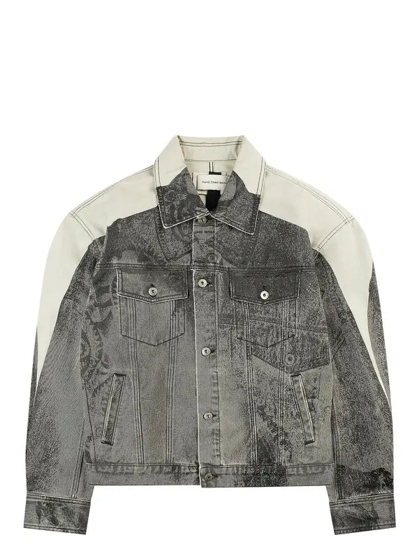 FENG CHEN WANG Deconstructed Denim Jacket - Grey
