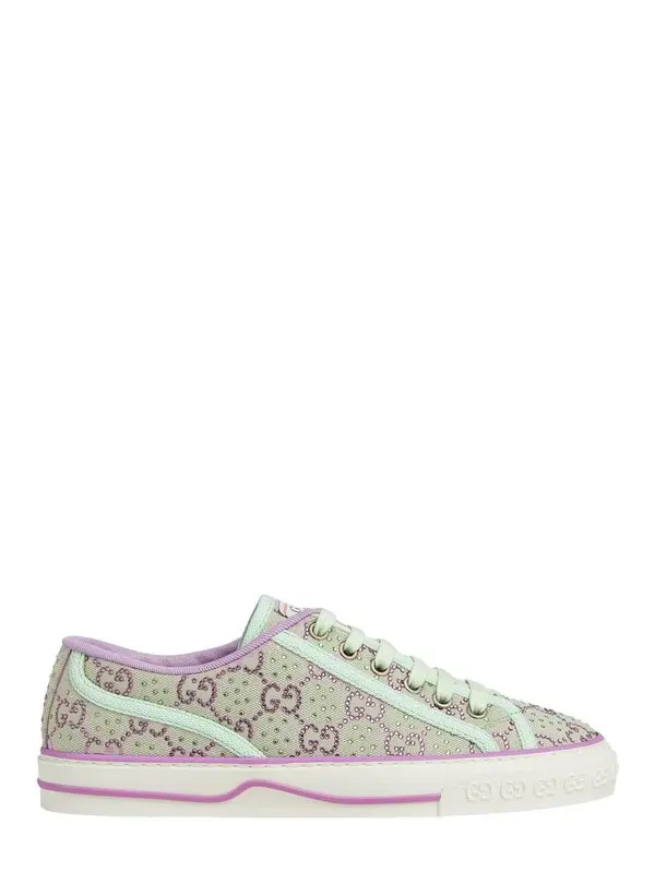 Gucci Tennis 1977 Gg Crystal Sneakers - Green