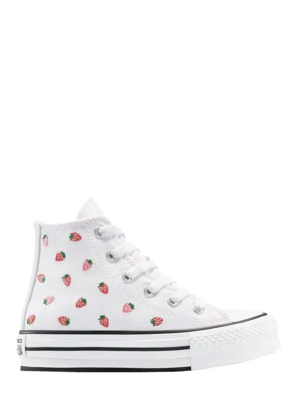 CONVERSE Chuck Taylor All Star Eva Lift Platform High Ps Embroidered Strawberries - White
