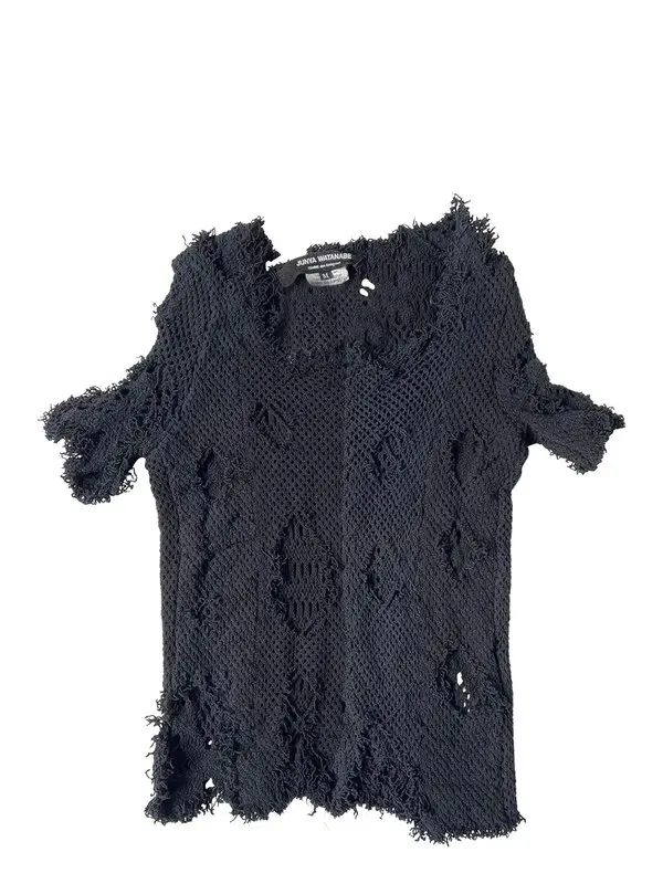 Comme Des Garçons Vintage Distressed Mesh Top - Black