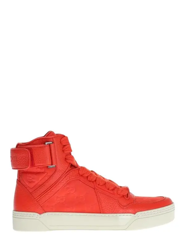 Gucci Gg Guccissima High Top Sneakers - Red