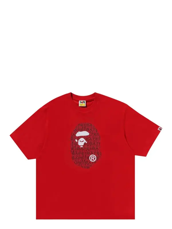 A BATHING APE Lux Sport Pattern Ape Head Relaxed Fit Tee - Red