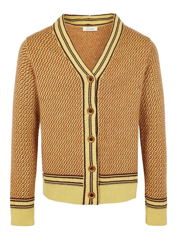 WALES BONNER Clarinet Cardigan - Yellow