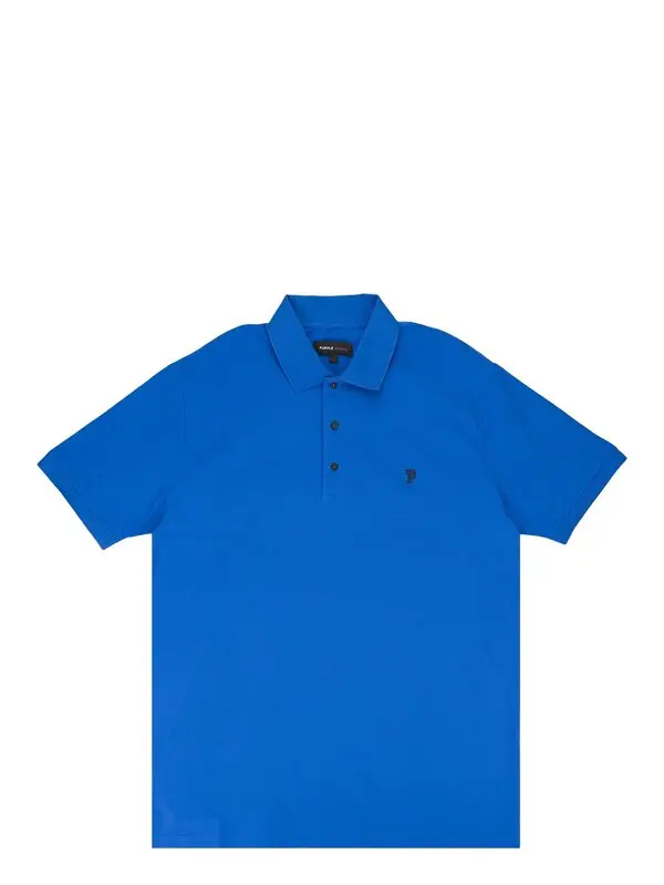 PURPLE BRAND Pique Knit Polo Shirt - Blue
