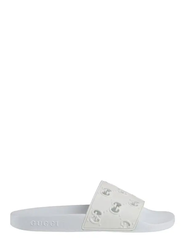 Gucci Rubber Gg Slide - White